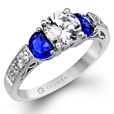 ZR181 Engagement Ring in 14K Gold with Diamonds